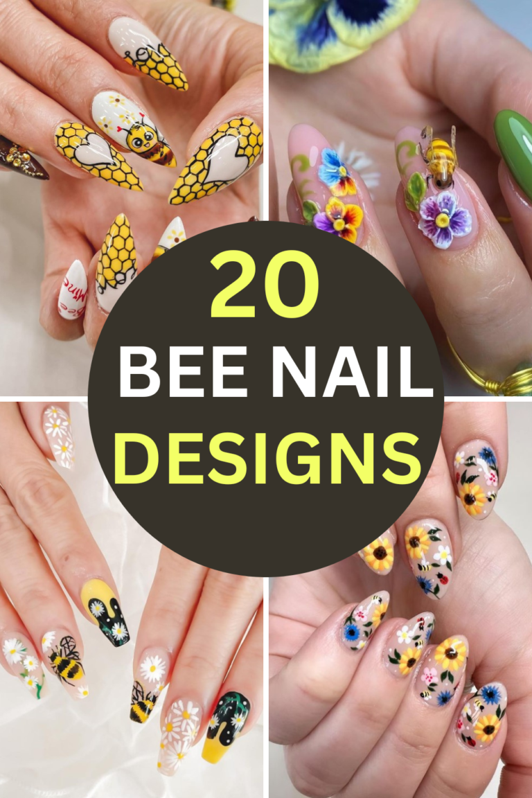 20 Bee Nail Designs You Can Try - Radiant Inspire Mom