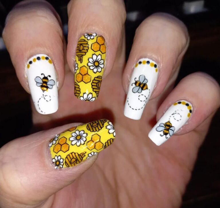 20 Bee Nail Designs You Can Try - Radiant Inspire Mom
