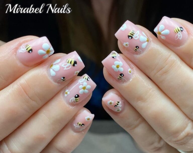20 Bee Nail Designs You Can Try - Radiant Inspire Mom