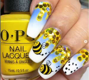 20 Bee Nail Designs You Can Try - Radiant Inspire Mom