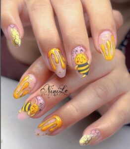 20 Bee Nail Designs You Can Try - Radiant Inspire Mom