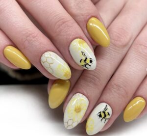 20 Bee Nail Designs You Can Try - Radiant Inspire Mom