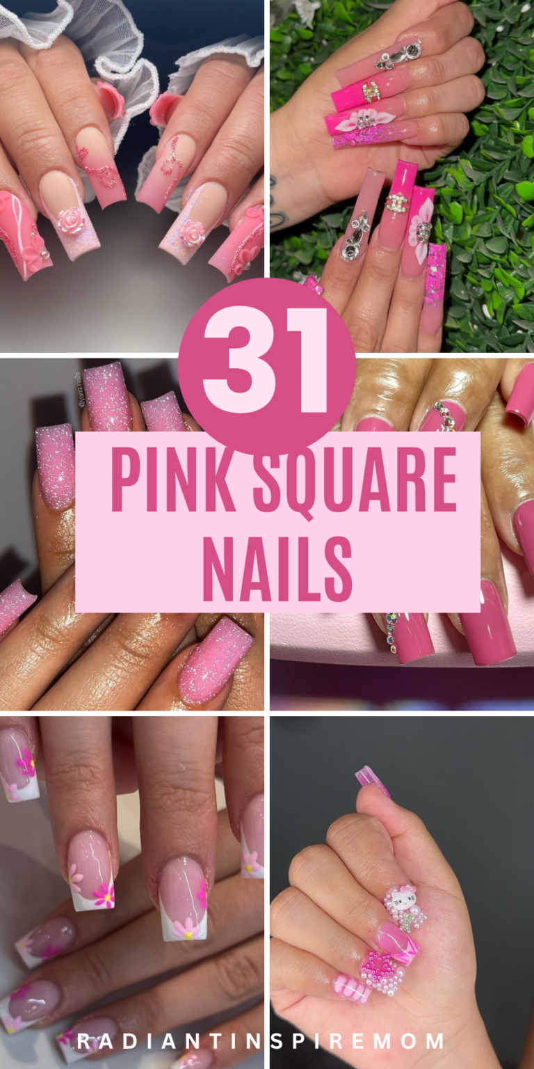 31 Pink Square Nails That Are Trendy And Classy - Radiant Inspire Mom