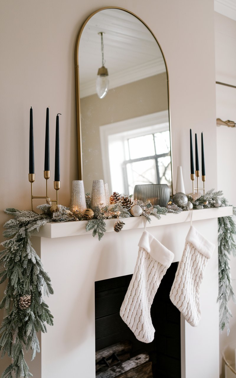 16 Chic and modern Christmas Mantel Decor Ideas - Radiant Inspire Mom